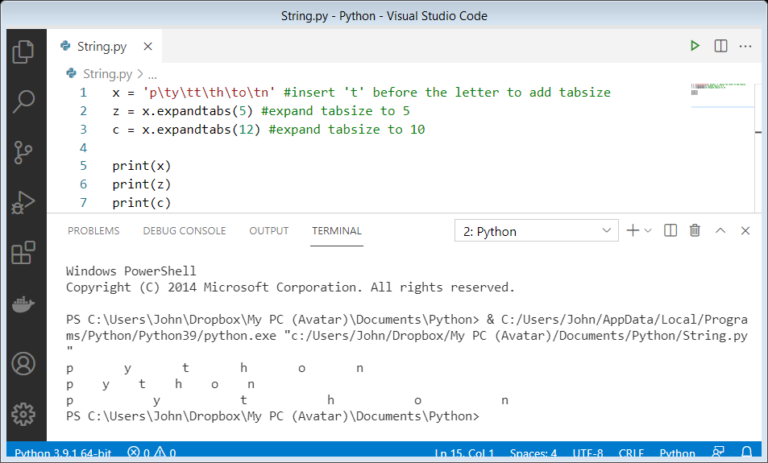 Python String Method Expandtabs Find And Format Codingstreets