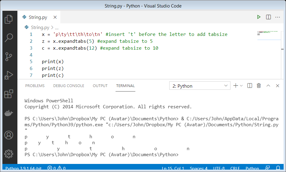 Python String Method Expandtabs Find And Format Codingstreets