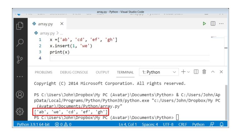 Quick Introduction To Python Arrays Method - codingstreets