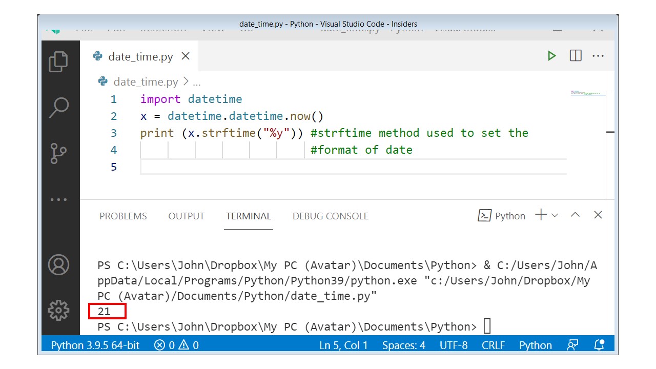 Python Strftime Method Of Date Time Module With Practical Examples Codingstreets